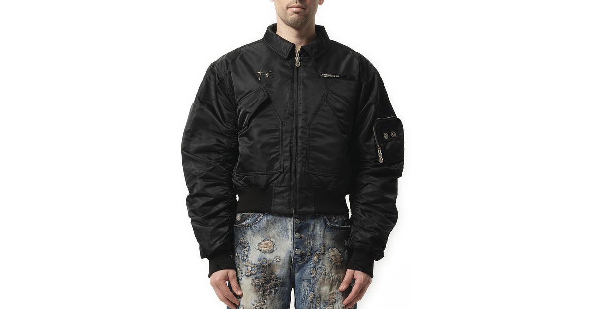 THUG CLUB A Wingless Bird Bomber Jacket, 100% Nylon in Black for Men | Lyst