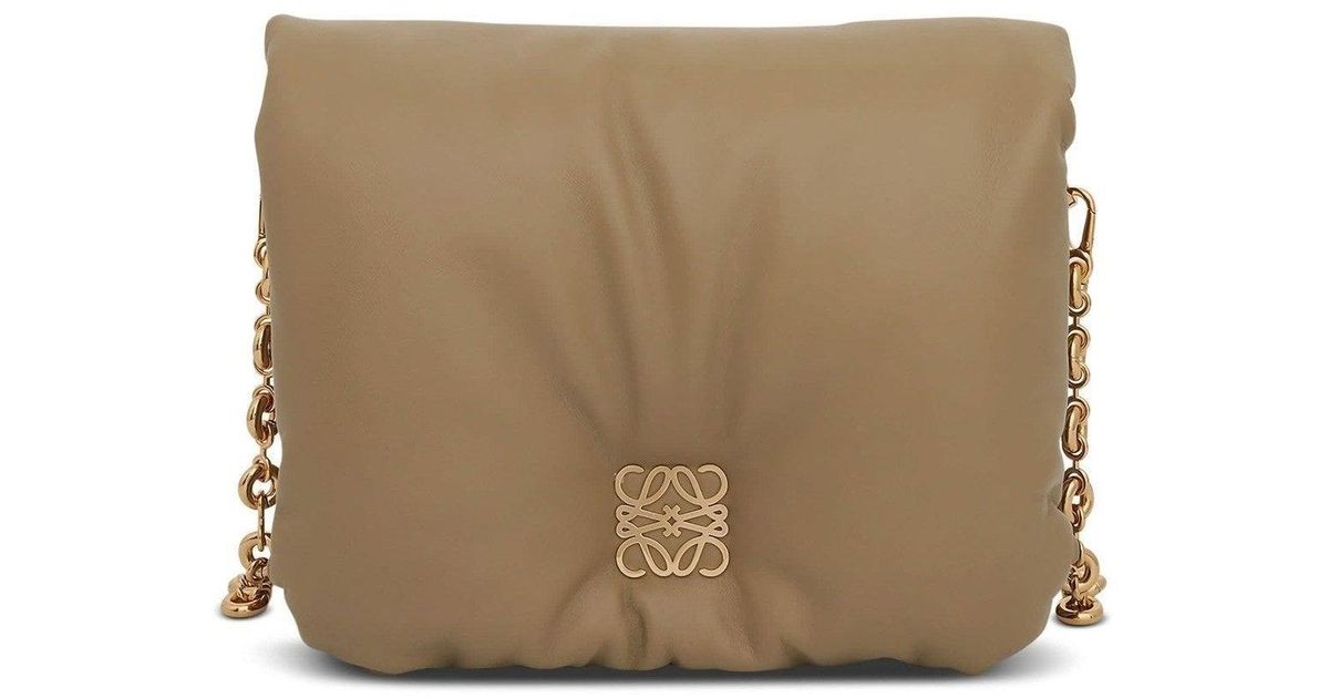 Loewe Puffer Goya Bag, 100% Leather in Natural | Lyst
