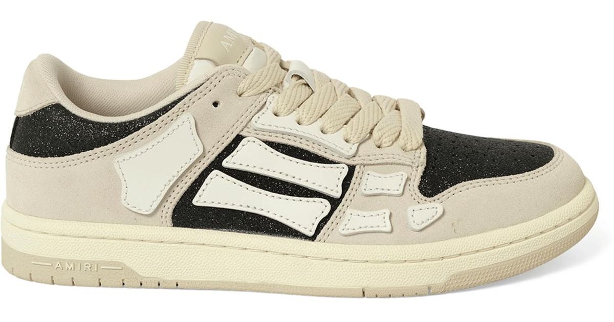 Amiri Glitter Suede Skeleton Sneakers, 100% Calf Leather | Lyst