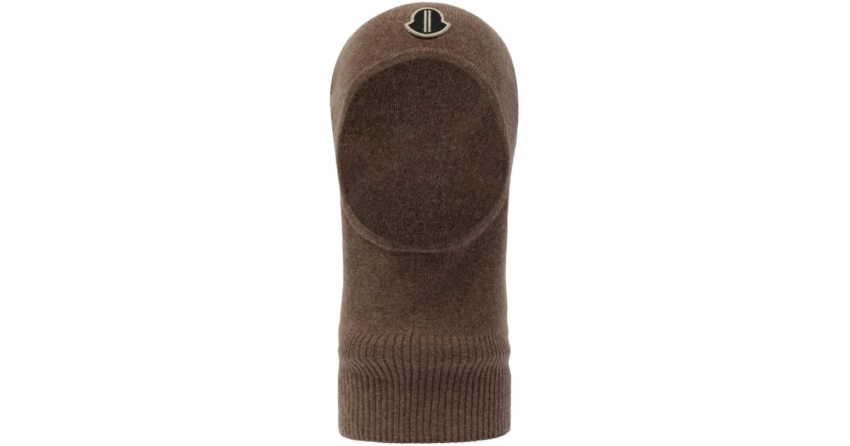 Rick Owens X Moncler Knit Skull Mask, , 100% Cashmere in Brown for Men ...