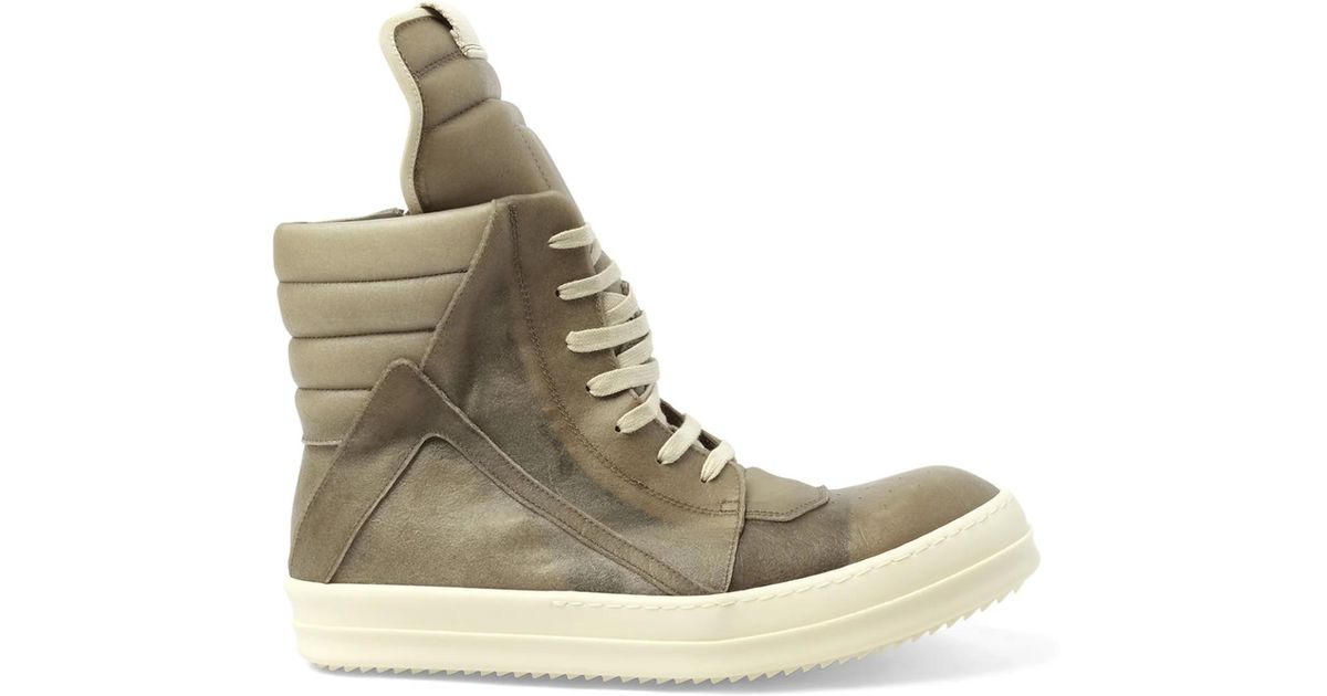 Rick Owens Geobasket Transparent Leather Sneakers, 100% Calf Leather in ...