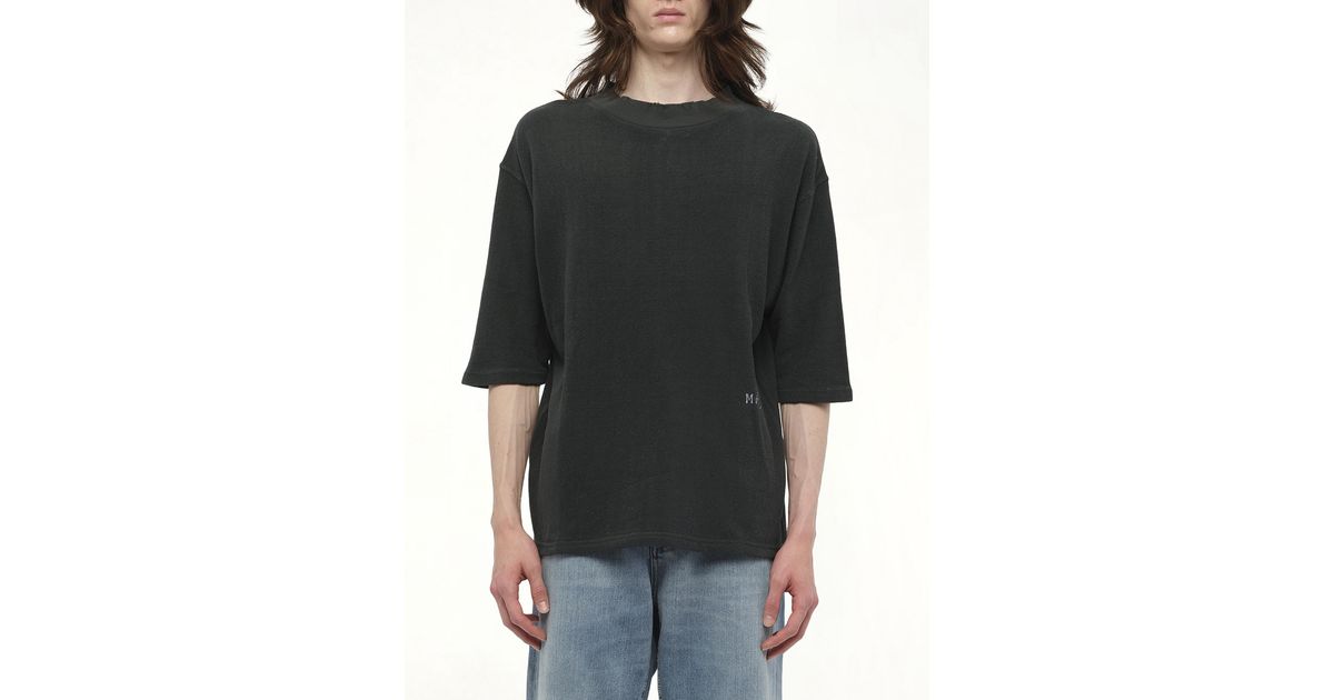 Maison Margiela Reverse Terry T-Shirt, 100% Cotton in Black for Men ...