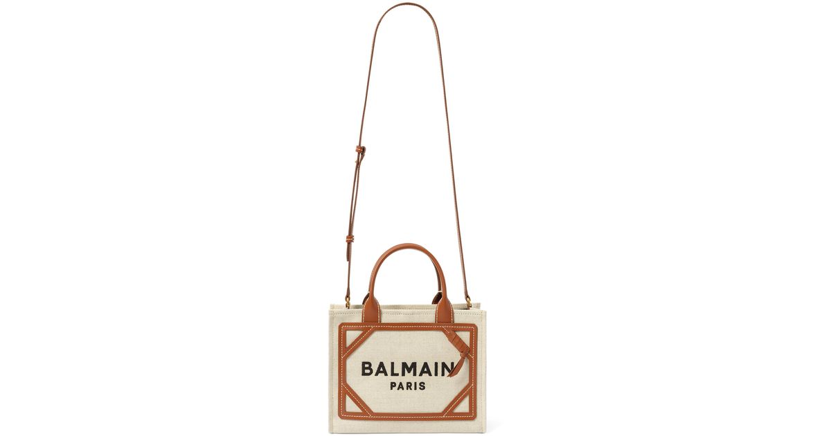Balmain B-Army Small Canvas Shopper Bag, 100% Cotton in Metallic | Lyst