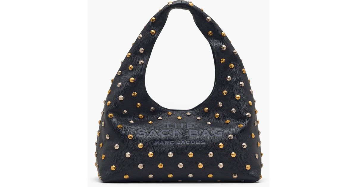 Marc Jacobs The Glam Studs Leather Sack Bag in Black | Lyst