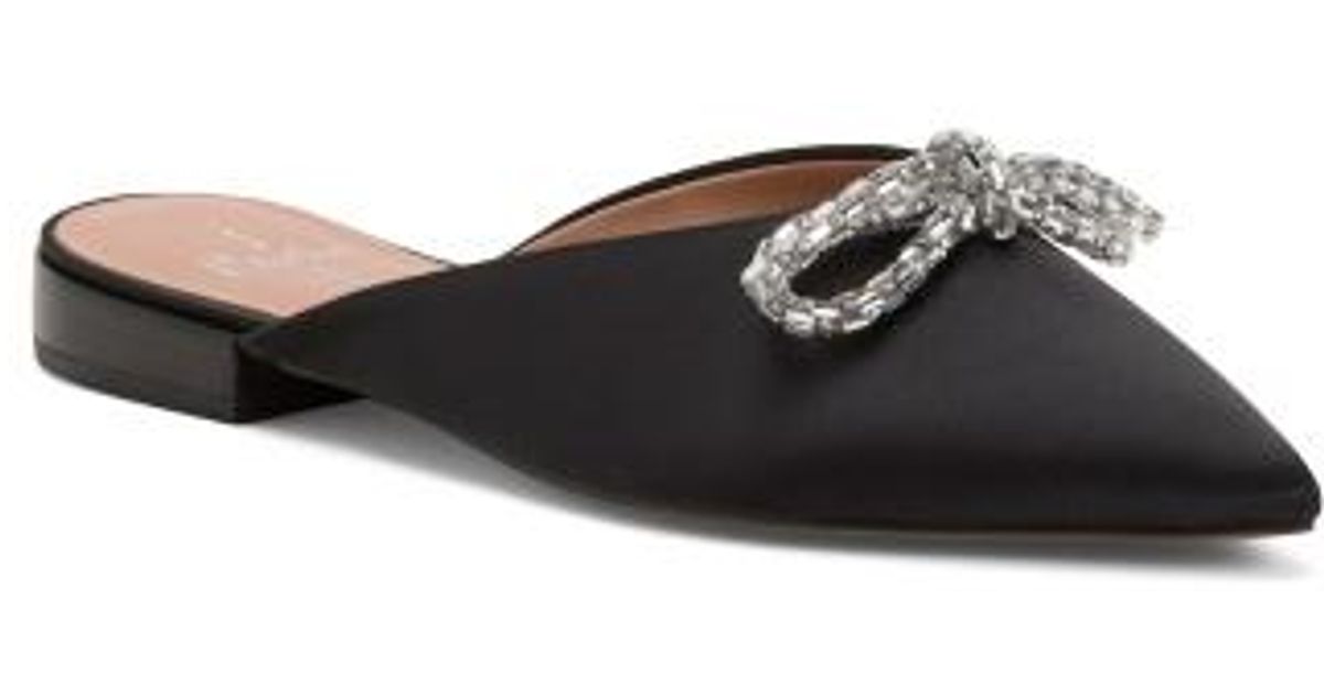 Marshalls Astrid Satin Flat Mules For in Black | Lyst