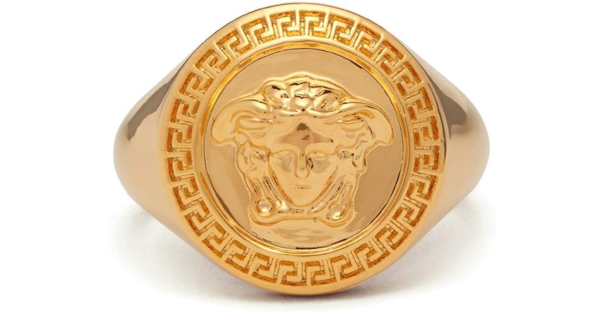 Versace Medusa-medallion Metal Ring in Gold (Metallic) for Men - Lyst