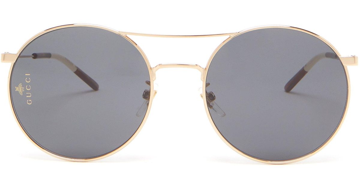 Gucci Round Aviator Metal Sunglasses For Men Lyst