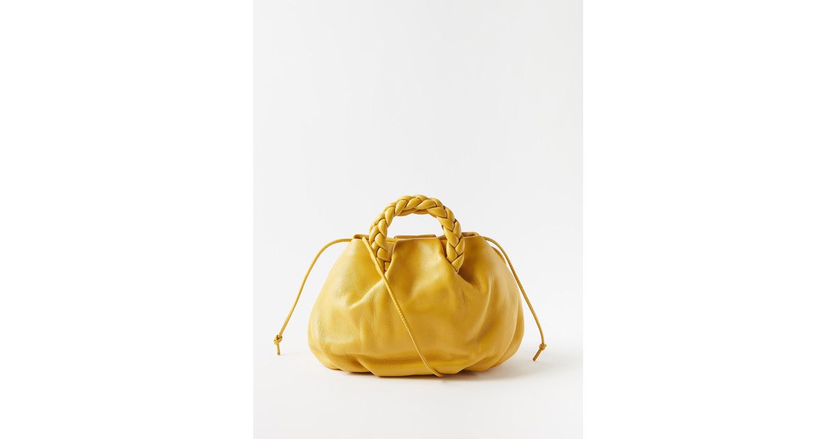 Hereu Bombon Braided handle Leather Cross body Bag In Dark Yellow Yellow Lyst hereu-bombon-braided-handle-leather-cross-body-bag-in-dark-yellow-yellow-lyst