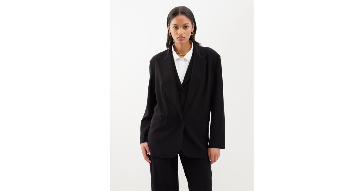 Norma Kamali Oversized Suit Jacket in Blue | Lyst