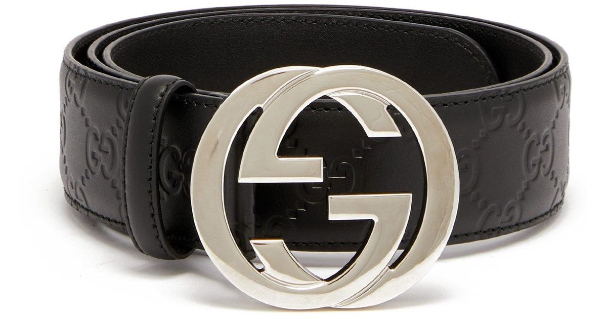 Gucci Signature Gg logo Leather Belt In Black For Men Lyst Gucci Signature Gg logo Leather Belt In Black For Men Lyst