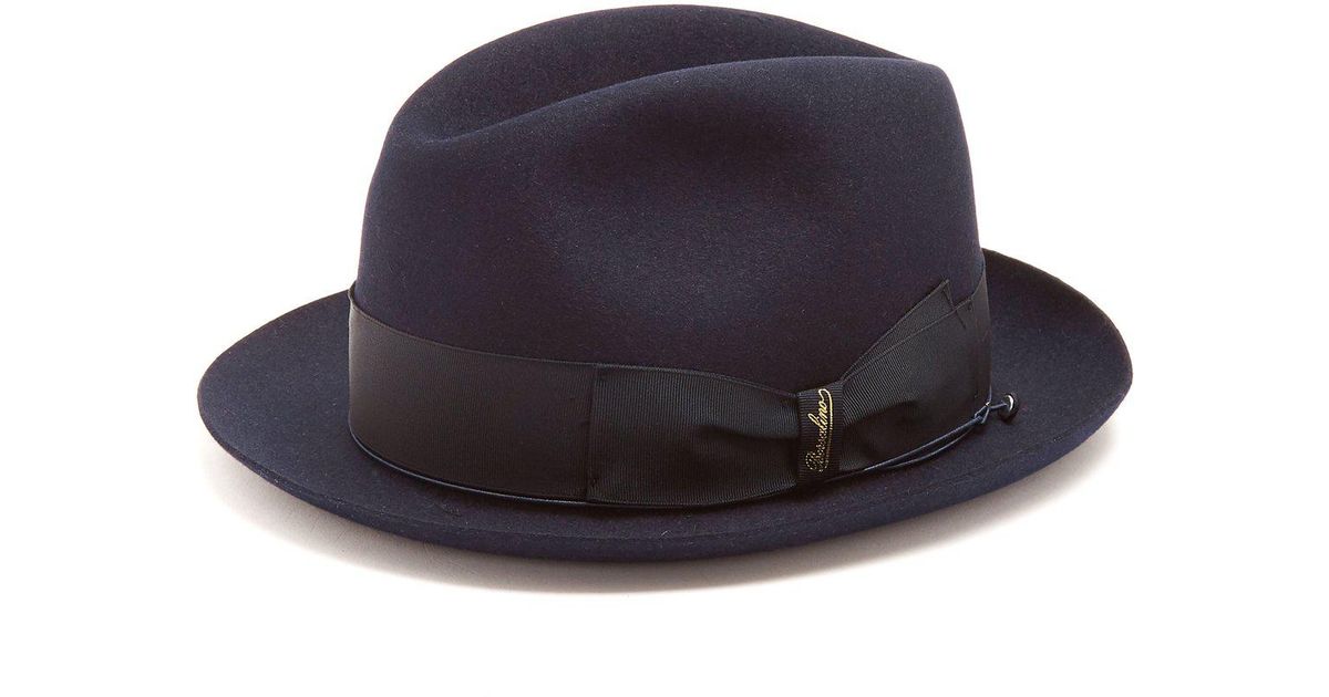 Borsalino Alessandria Narrow-brim Felt Hat in Navy (Blue) for Men | Lyst Borsalino Alessandria Narrow-brim Felt Hat in Navy (Blue) for Men | Lyst