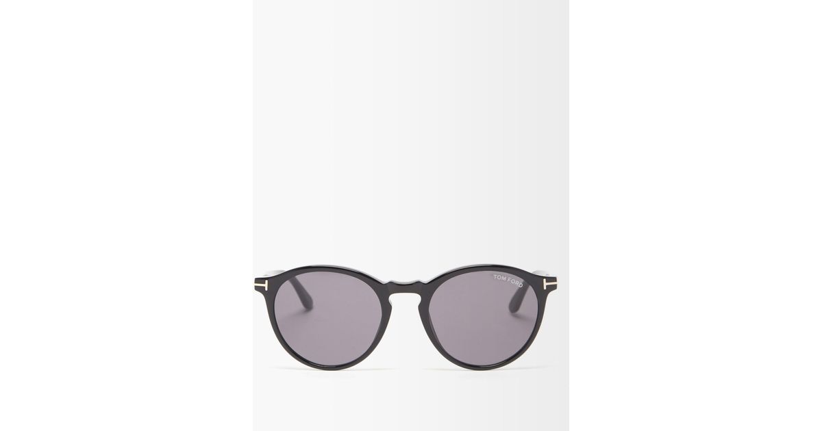 Tom Ford Aurele Round Acetate Sunglasses In Black For Men Lyst
