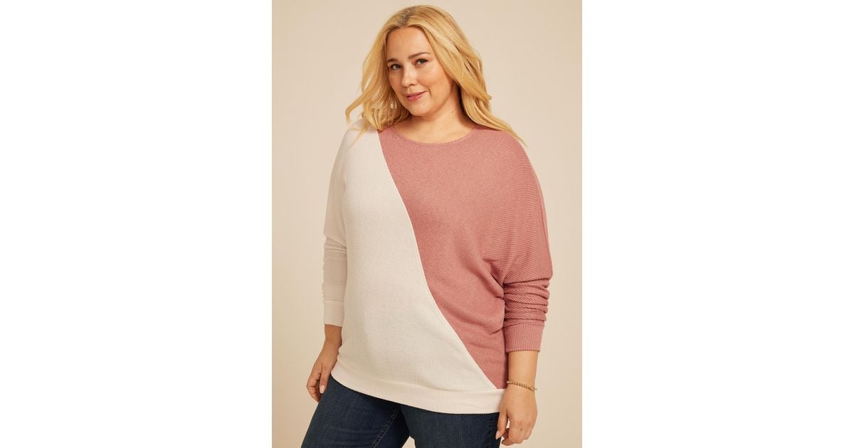 maurices 24/7 Dakota Diagonal Seam Colorblock Long Sleeve Tee in ...