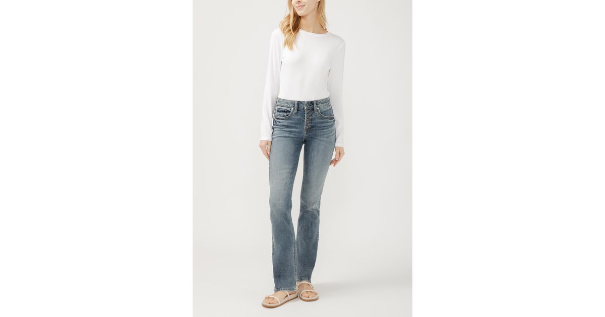 Silver Jeans Co. Avery Curvy High Rise Button Fly Slim Bootcut Jean ...