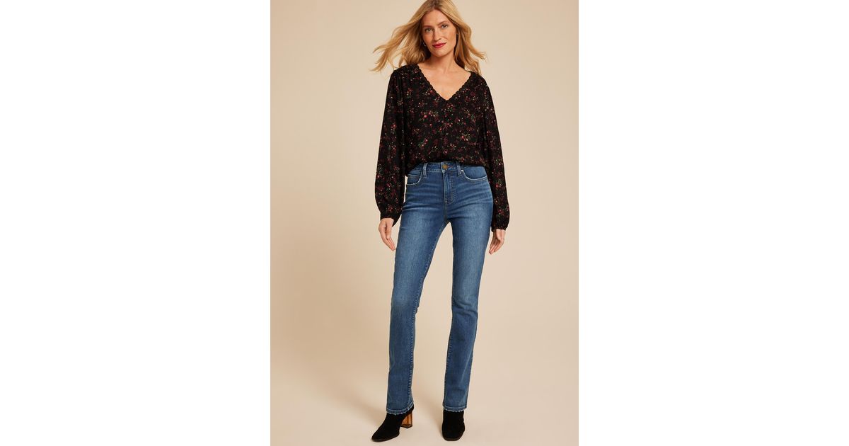 maurices Everflex High Rise Back Dart Slim Bootcut Jeans in Blue | Lyst