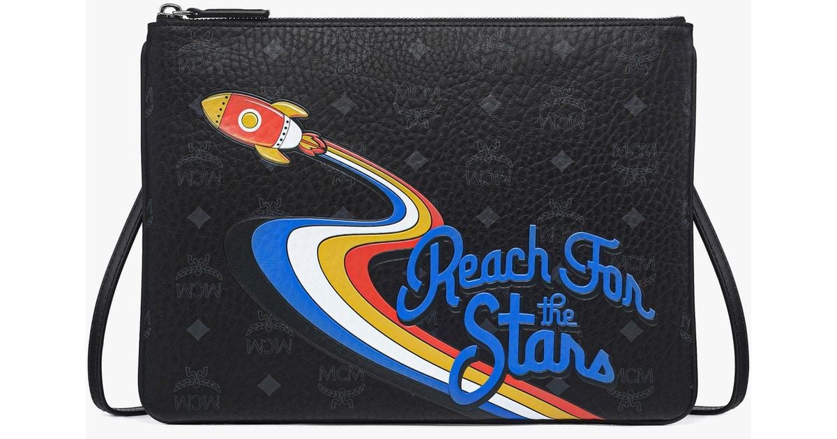 MCM Aren Crossbody Pouch In Rocket Visetos in Blue | Lyst