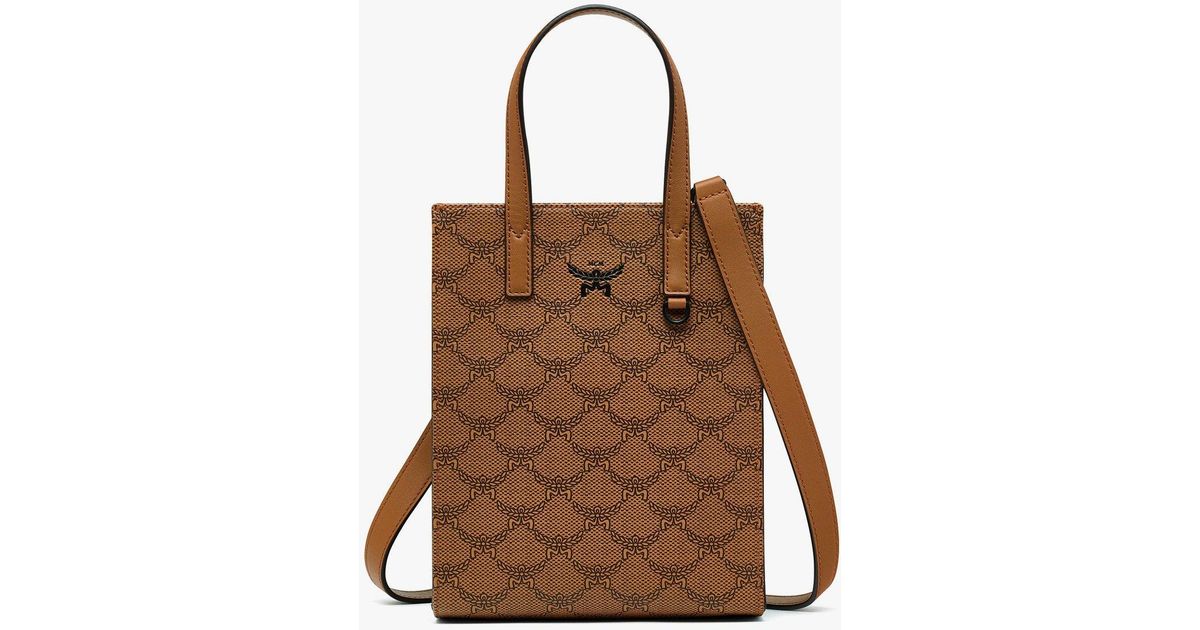 MCM Aren Tote In Monogram Mix in Brown for Men | Lyst