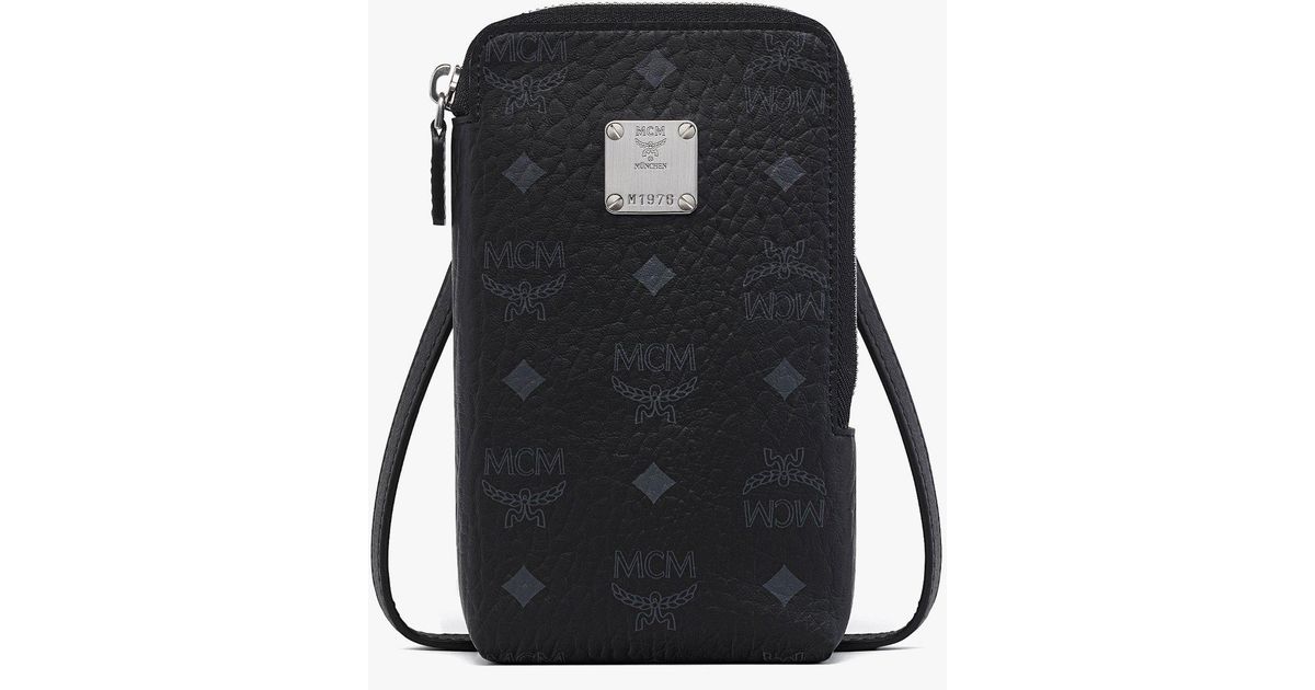 MCM Aren Phone Pouch In Visetos in Black for Men | Lyst
