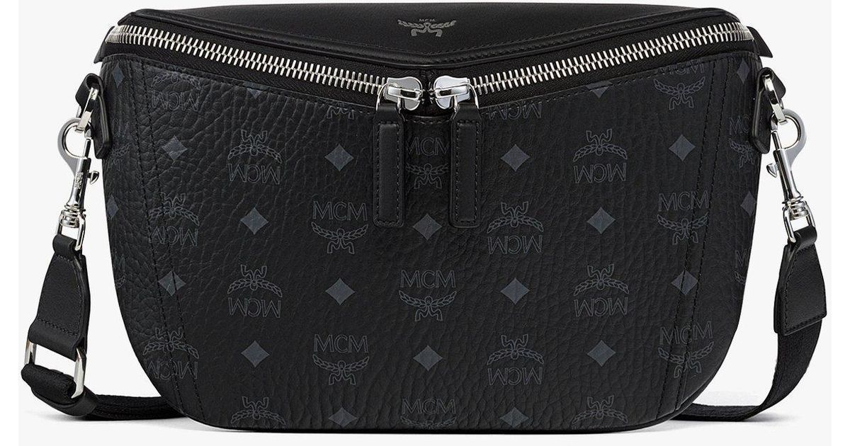 MCM Diamant 3d Crossbody In Visetos Leather Mix in Black for Men | Lyst
