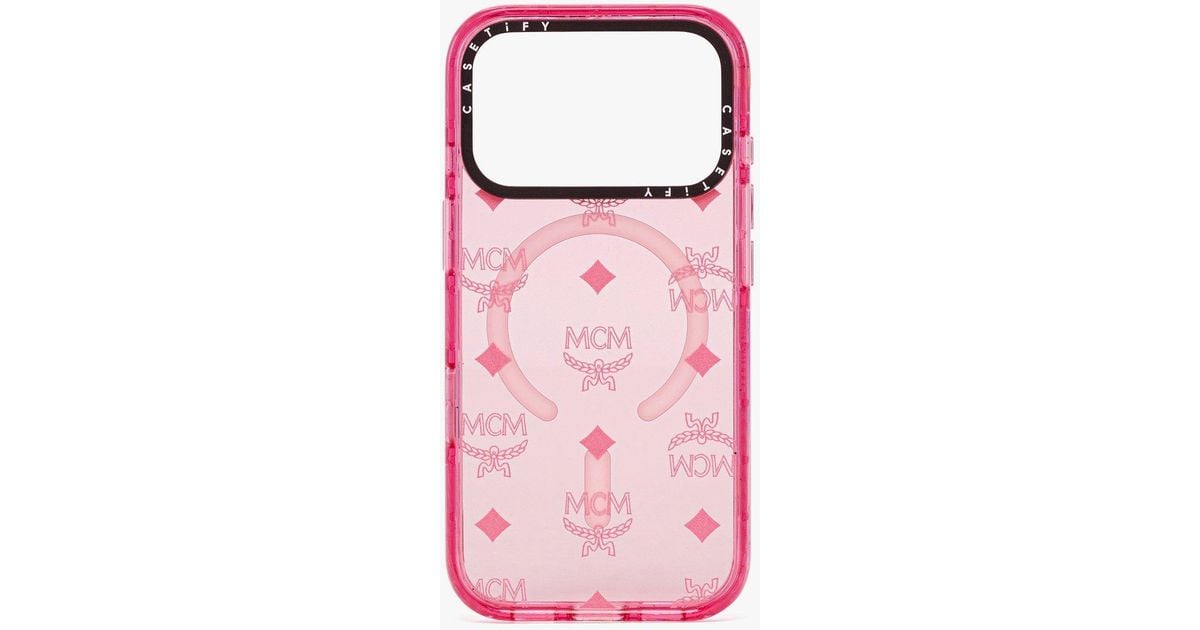 MCM Iphone 17 Pro X Casetify Monogram Impact Iphone Case in Pink for ...
