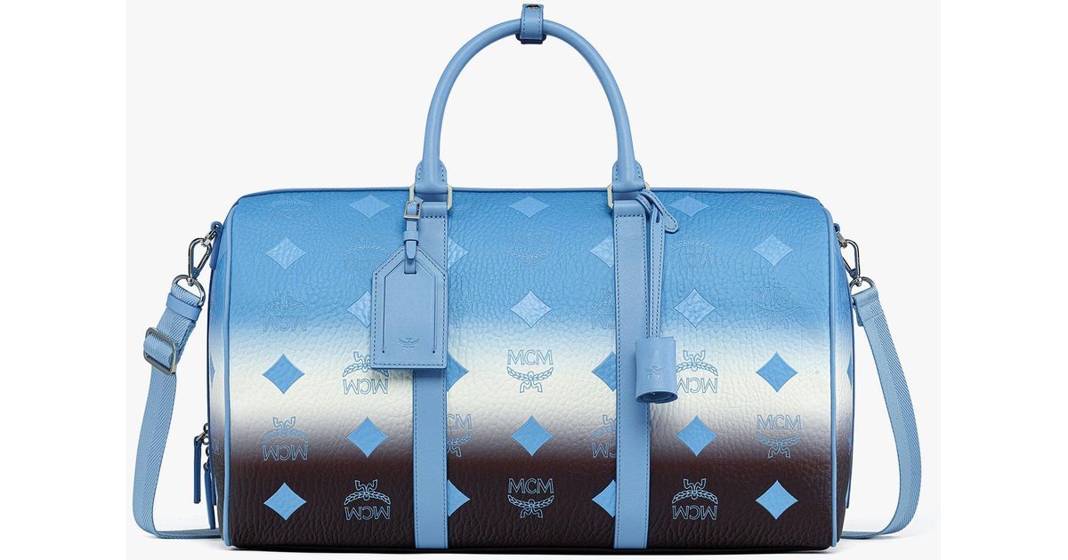 MCM Ottomar Weekender Bag In Gradation Visetos in Blue for Men | Lyst