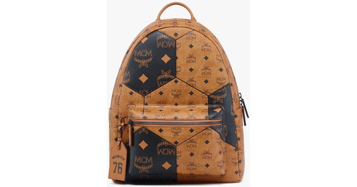 MCM Stark Backpack In Visetos Mix in Brown for Men | Lyst