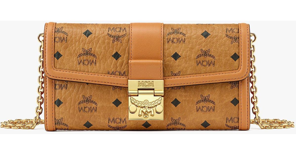 MCM Tracy Wallet On Chain In Visetos in Natural | Lyst
