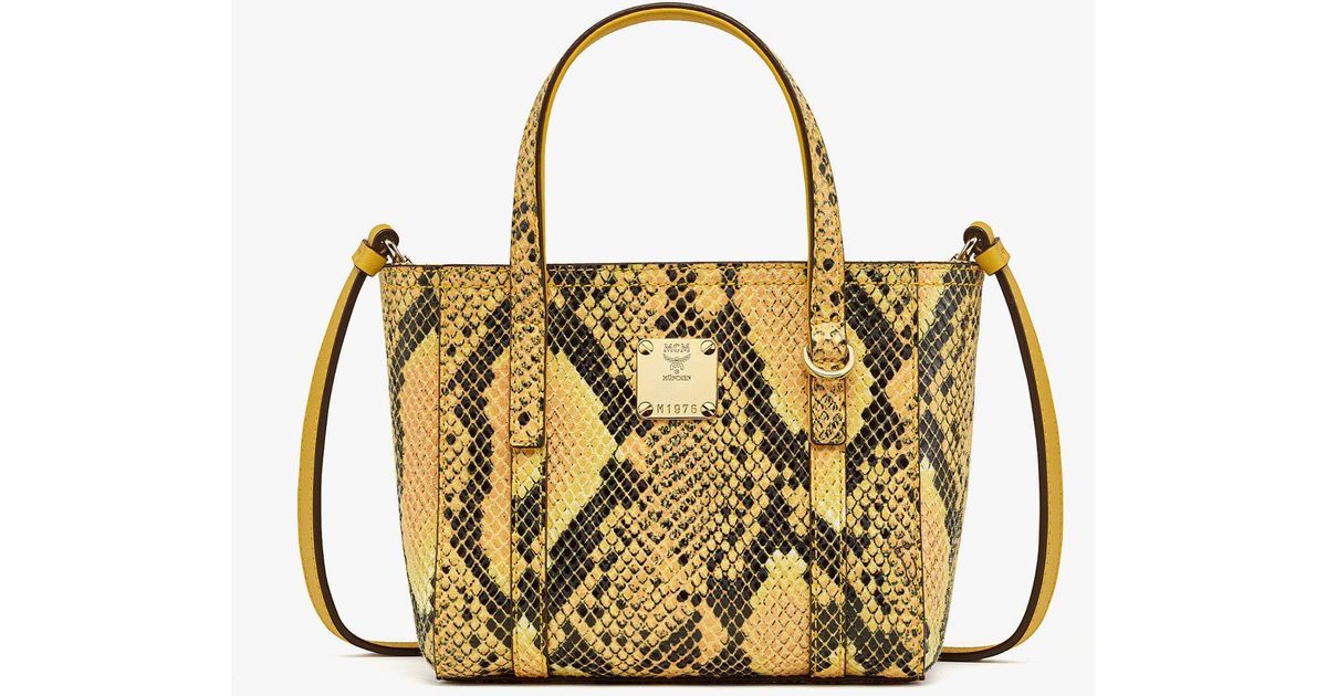 MCM Toni Top-zip Shopper In Python Print Coronet in Metallic | Lyst