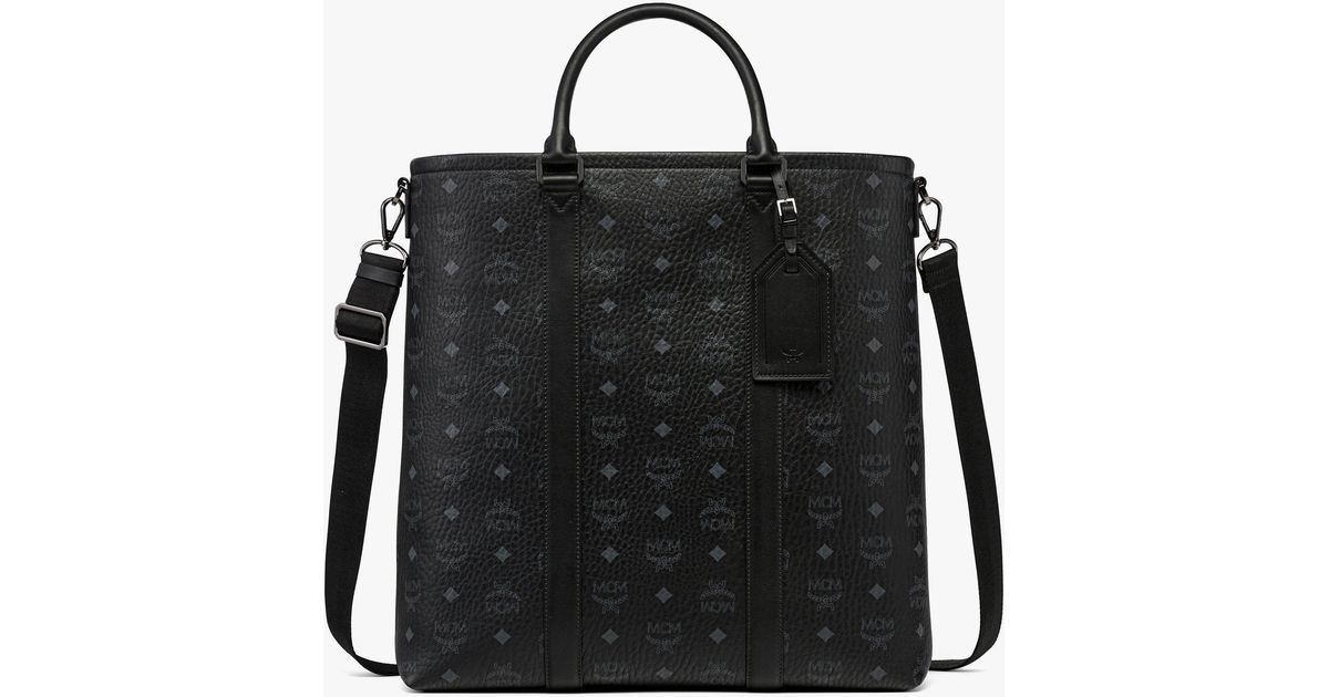 MCM Aren Tote In Visetos in Black for Men | Lyst