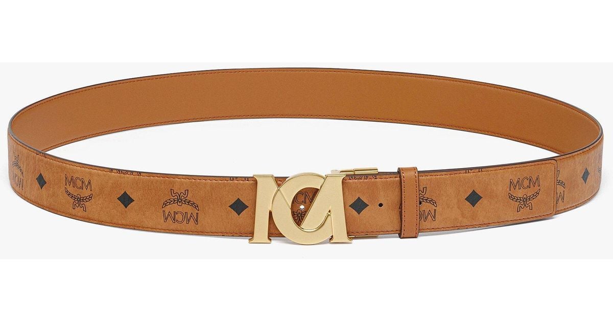 MCM M-art Reversible Belt 1.5" In Visetos in Brown for Men | Lyst