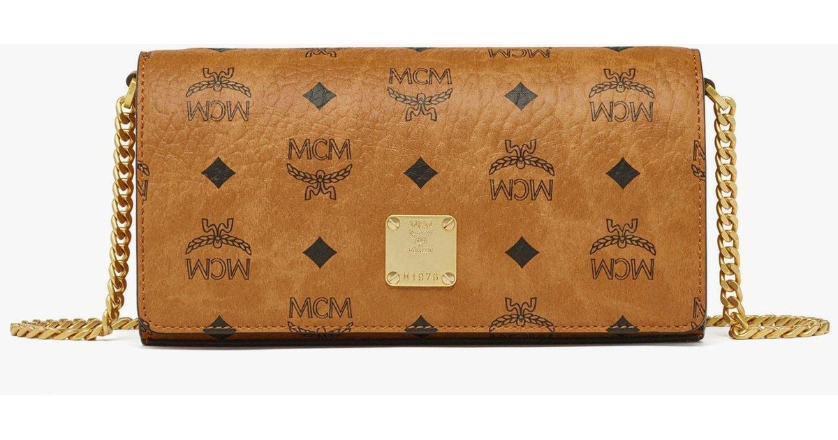 MCM Aren Shoulder Bag In Visetos in Natural | Lyst