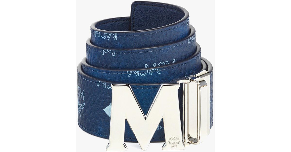 MCM Claus M Reversible Belt 1.75" in Blue for Men | Lyst
