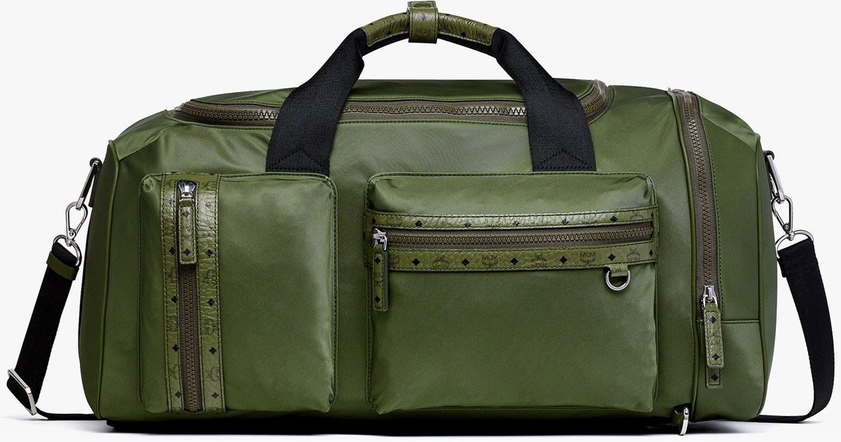 MCM Ottomar Weekender Backpack In Econyl And Leather in Green for Men ...