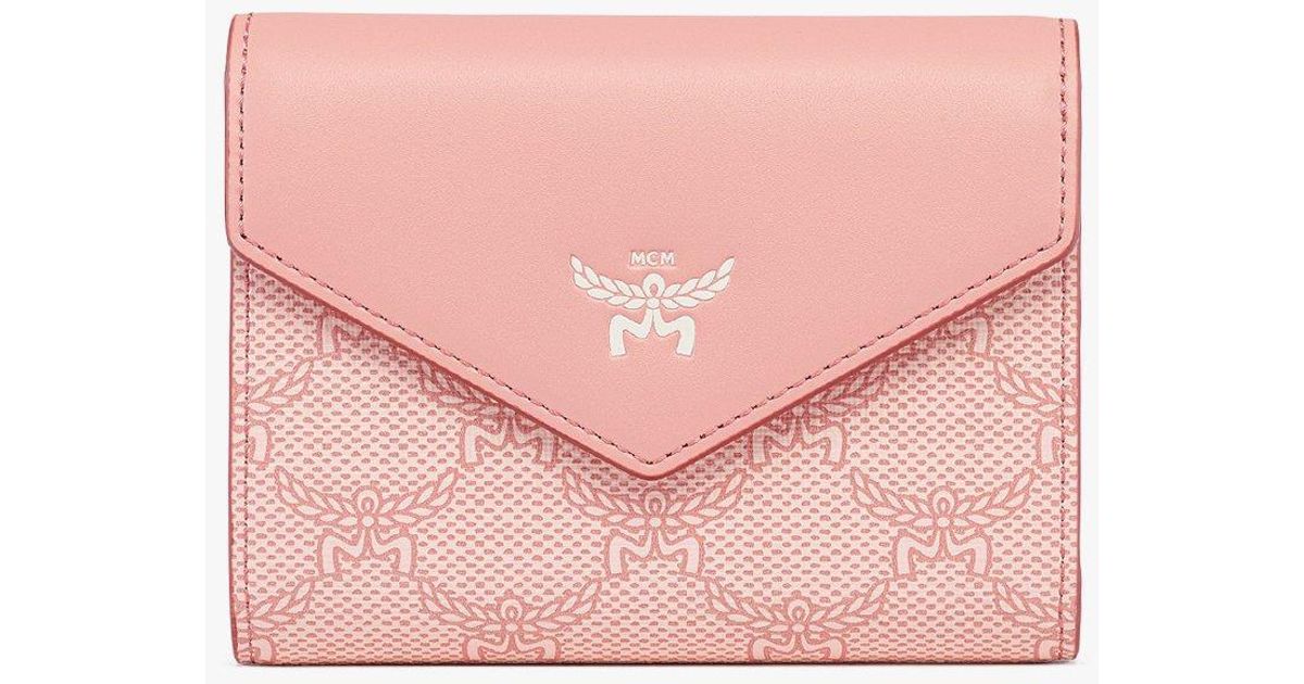 MCM Himmel Trifold Wallet In Lauretos in Pink | Lyst