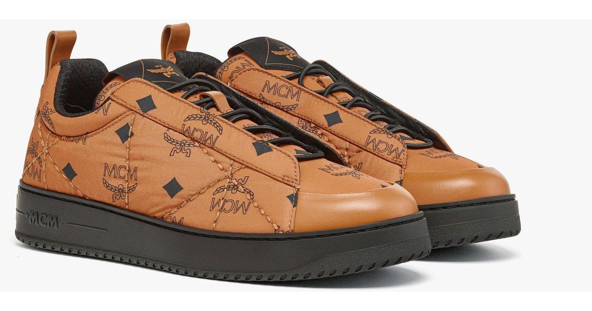 MCM Neo Terrain Lo Sneakers In Quilted Monogram Nylon in Brown for Men ...