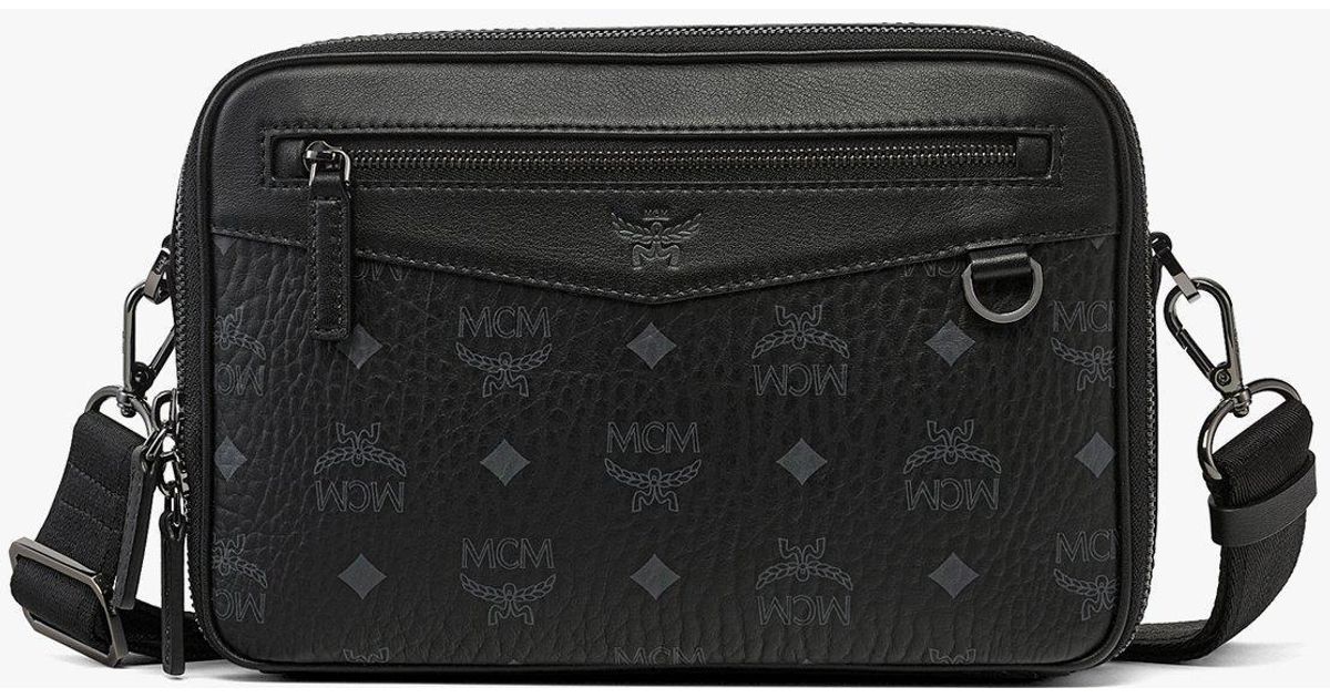 MCM Diamond Camera Bag In Visetos in Black for Men | Lyst