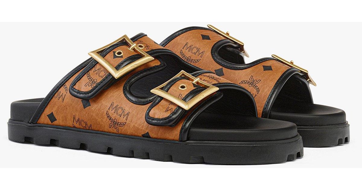 MCM Sandals In Visetos in Brown for Men | Lyst