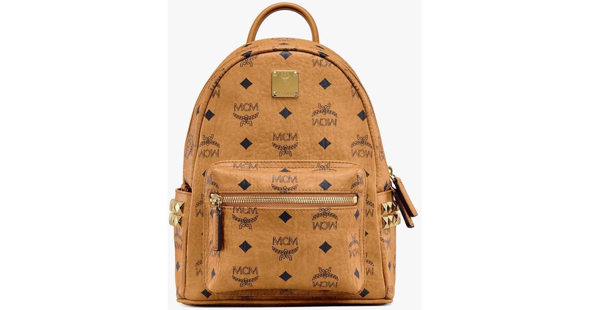 MCM Stark Side Studs Backpack In Visetos in Metallic for Men | Lyst