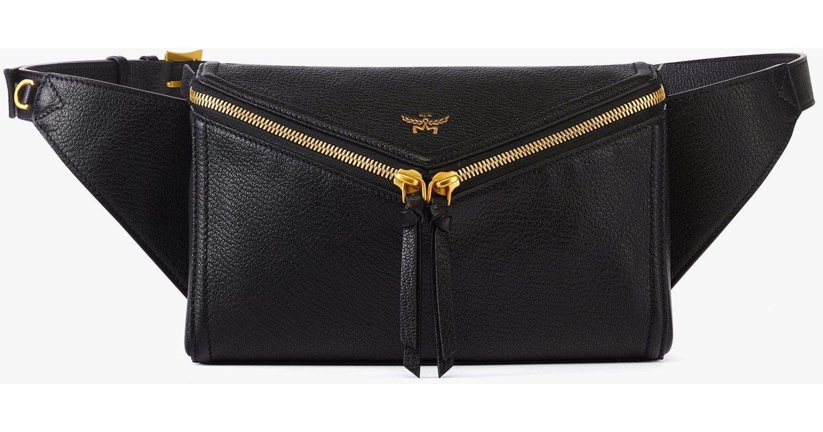 MCM Diamant 3d Belt Bag In Goatskin Leather in Black | Lyst
