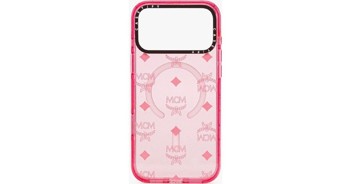 MCM Iphone 17 Pro Max X Casetify Monogram Impact Iphone Case in Pink ...