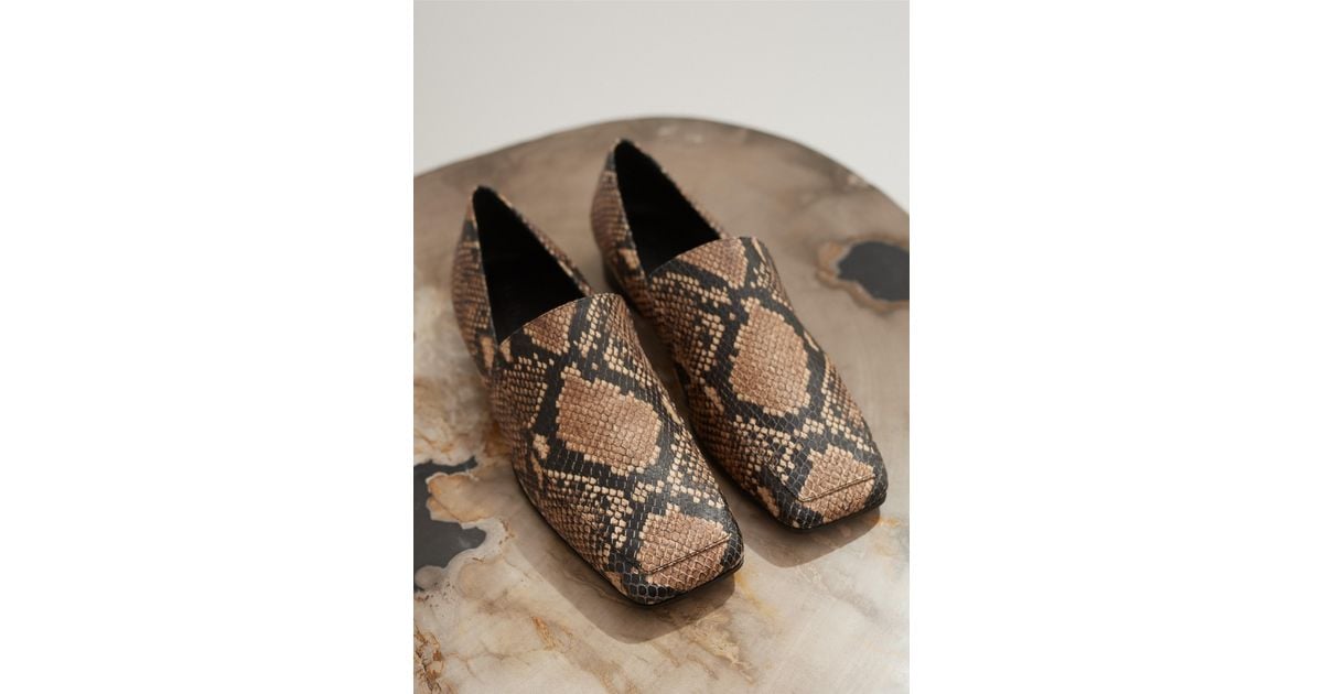 ME+EM Modern Snake-embossed Loafer in Black | Lyst