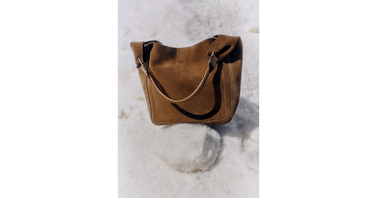ME+EM Suede Bucket Bag in Brown | Lyst