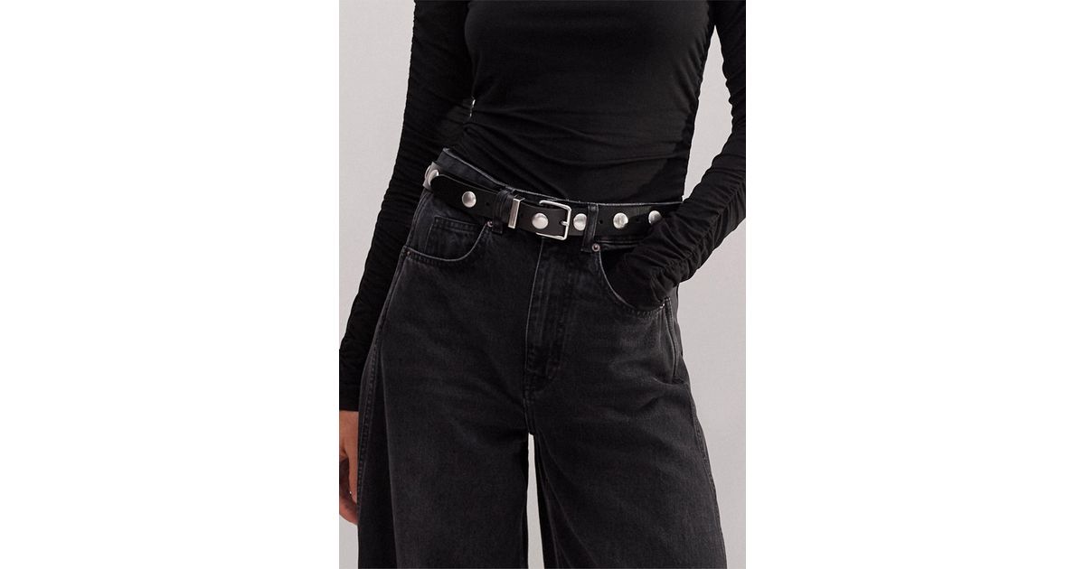 ME+EM Metal Stud Belt in Black | Lyst