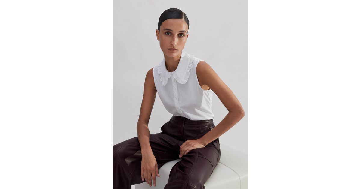 ME+EM Frill Collar Layering Tank Top in White | Lyst