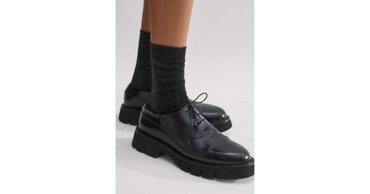 ME+EM Chunky Lace Up Shoe in Black | Lyst