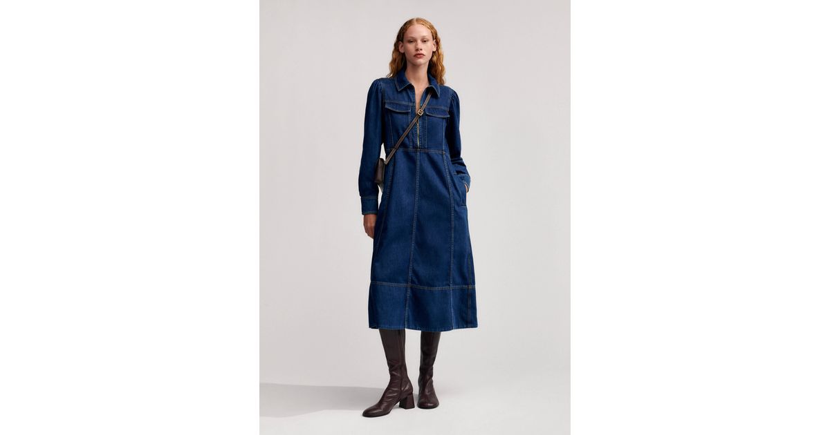 ME+EM Denim Zip Front Dress in Blue | Lyst