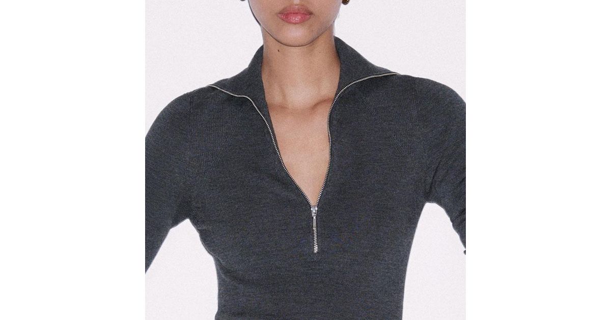 ME+EM Merino Stretch Half Zip Jumper in Blue | Lyst UK