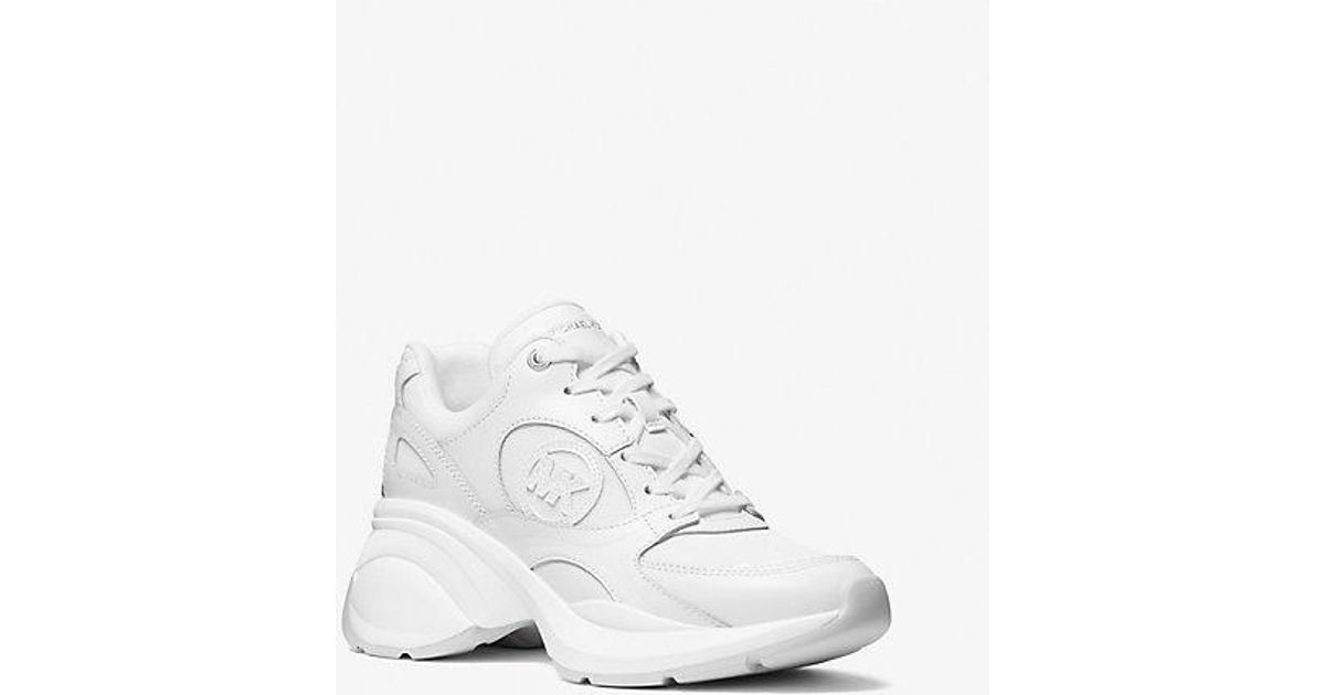 Michael Kors Zuma Leather And Mesh Trainer in White | Lyst
