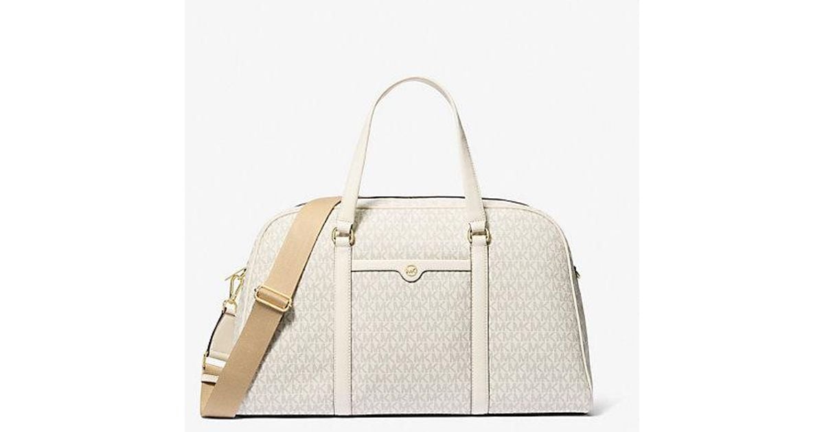 Michael Kors Jet Set Travel Extra-Large Signature Logo Weekender Bag in ...