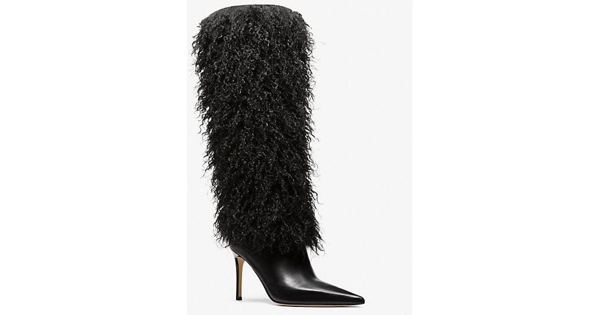 MICHAEL Michael Kors Dawn Faux Shearling Boot in Black | Lyst